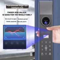 China Cloud Data Storage Option end Finger Vein 3D Face Recognition Video Intercom Smart Lock for sale