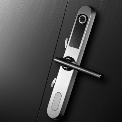 중국 디지털 바이오 메트릭 유리 문 잠금 304 스테인레스 스틸 손잡이와 지문 잠금 해제 판매용