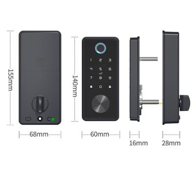중국 POLYMATH TT App 실린더 스마트 프론트 도어 잠금 나무 도어 코드 APP 지문 잠금 해제 방법 판매용