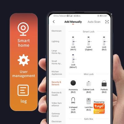 중국 POLYMATH 스마트 침실 와이파이 전자 지능형 투야 문 잠금 APP 제어 판매용