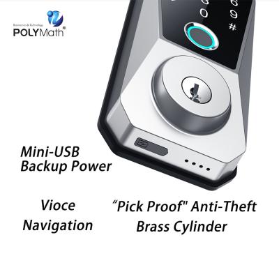 China Zinc Alloy Newest USB Recharge Biochemical Fingerprint Password Gate Smart Door Lock for sale