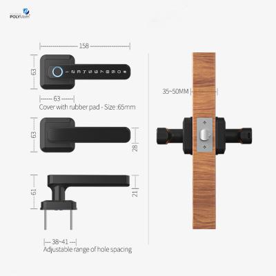 Cina Fornitore di alimentazione di tipo C Di sicurezza elevata Impronta digitale Wifi Ttlock Tuya Porte di blocco per porta in legno in vendita