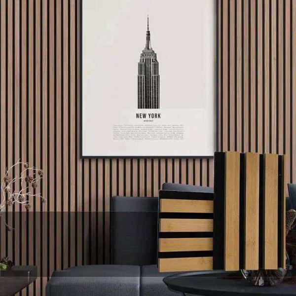 Quality Custom Wood Slat Acoustic Panels 100% Polyester Fiber for Wall and Ceiling for sale