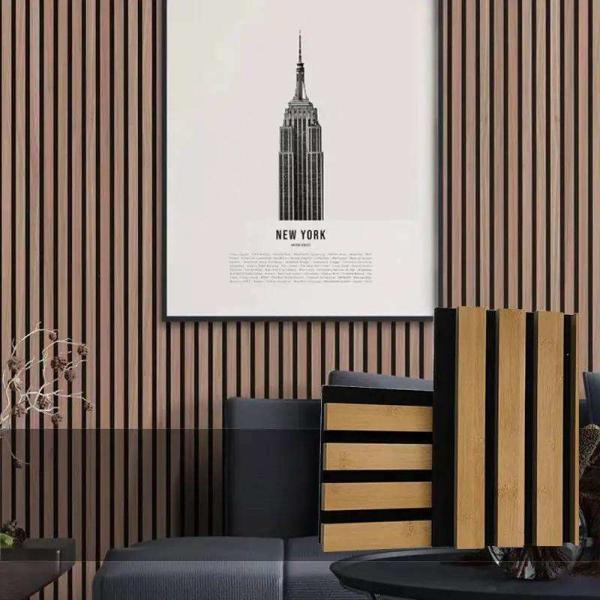 Quality Customized Color Quick Installation Wood Slat Fiber Acoustic Panels for for sale