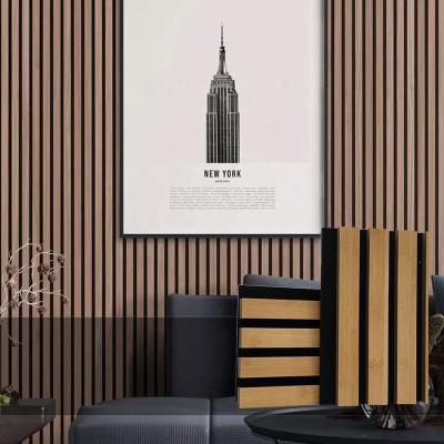 China Vinnige installatie Slate Houten polyestervezel Muur akoestisch paneel voor interieur Te koop