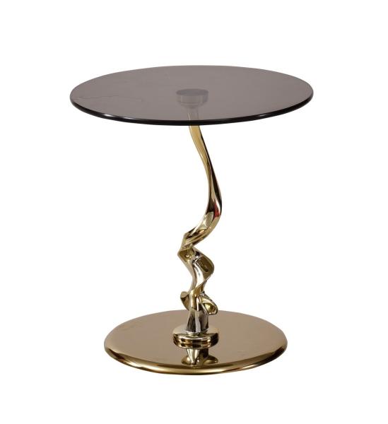 Quality PC50G Twisted Chrome Clear Glass Side Table for sale