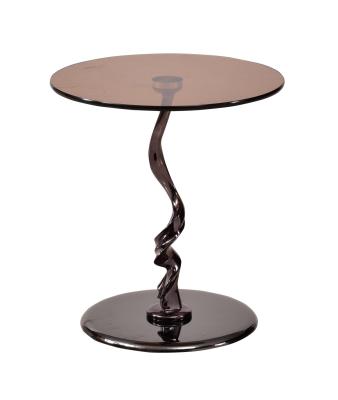 China PC50G Twisted Chrome Clear Glass Side Table for sale