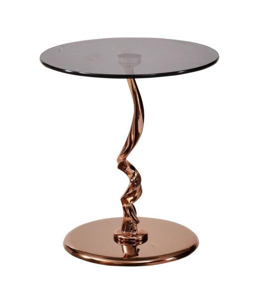 Quality PC50G Twisted Chrome Clear Glass Side Table for sale