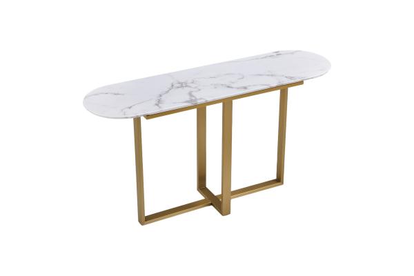 Quality T961-1 Irregular luxury console table modern console table Gold Frame Oval for sale