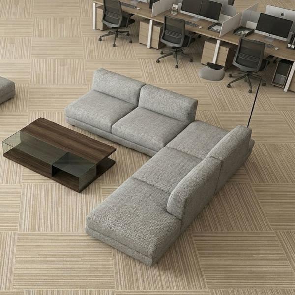 Quality Printed Nylon Carpet Tile Beige Vertical Linear Textured Nylon Carpet for sale