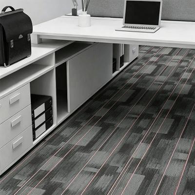 China GB Standard Stripe Carpet Tile B1 Fire Rated Gray Carpet Tile for sale