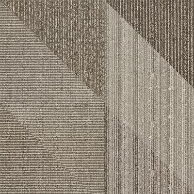 China Warm Brown Geometric Carpet Tile Stain Resistant Floor Carpet Tiles for sale