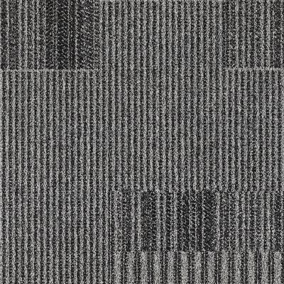 China Dark Grey Carpet Tiles Nylon Antibacterial With Vertical Ribbed Jacquard Loop for sale