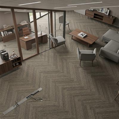 China B1 Fire Rated 100% Nylon Carpet Tile with Vertical Striped Jacquard Loop for Government Offices for sale