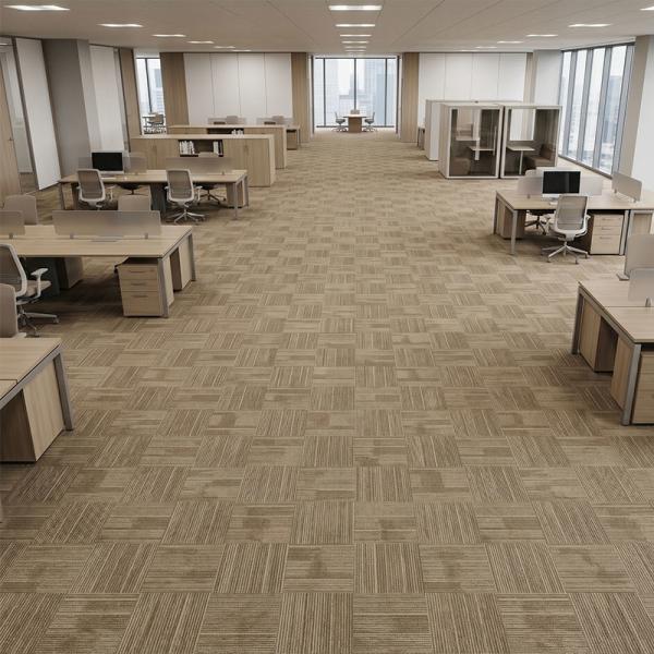 Quality Flame Retardant Stain Resistant PP Carpet Tile with Anti-fouling Treatment for Commercial Flooring for sale