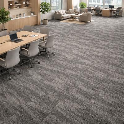 China Mid Grey 50x50 Commercial Carpet Squares Flame Retardant B1 Customizable for sale