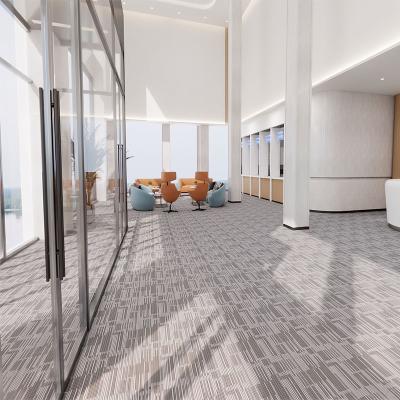 China Abstract Grey Restaurant Carpet Tiles 100% Polypropylene Domestic Carpet Tiles for sale
