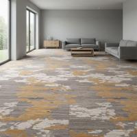 China Grey Gold Cloudscape PP Carpet Tile High Density Tile Carpet Squares for sale