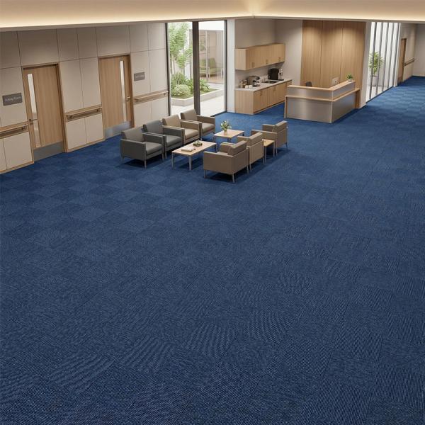 Quality Deep Blue Sound Absorbing Rug 6mm Thickness Office Carpet Tiles for sale