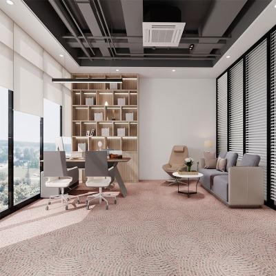 China Blush Pink Textured Carpet Tile Stain Resistant Residential Carpet Tiles for sale