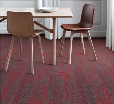China Nylon Multi-Level Loop Carpet Plank 33.3x100cm Sound-Absorbing Commercial Tile for sale