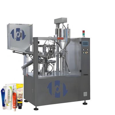 China Controlled Automatic Cosmetic Lotions Hand Sanitizer Gel Ointment Skin Care Products Cream Tube Filling Machine Sealing Machine for sale