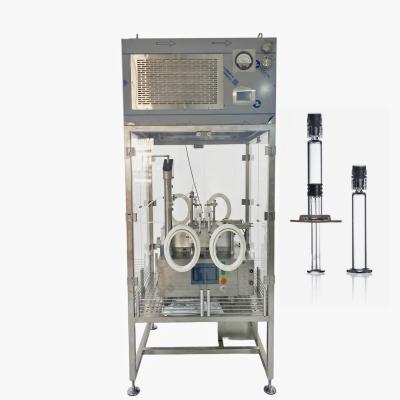 China Desktop Aseptic Syringe Filling Machine with Laminar Flow Frame for sale