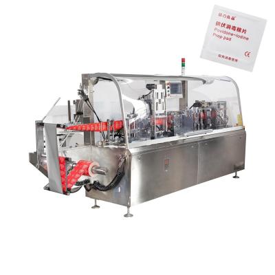 China Full Automatic 4 Side Sealing Wet Wipe Packaging Machine Single Sachet Alcohol Swab Packing Machine for sale