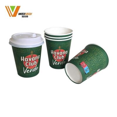Cina Logo personalizzato PE PLA Disposable Platic free Sinlge Coppa di carta da parete con coperchio in vendita