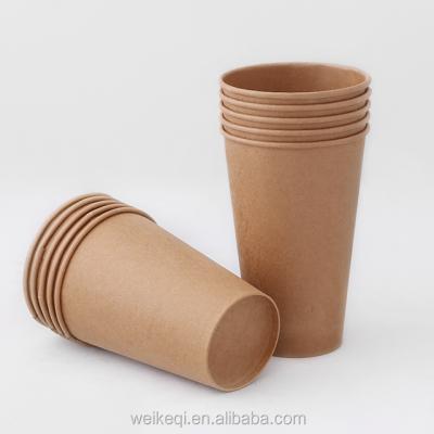 Cina Tazza di carta monouso kraft a parete singola con logo personalizzato da 3oz a 32oz in vendita