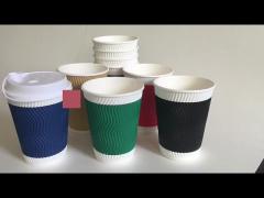 Disposable Ripple Paper Coffee Cups 8oz Paper Juice Cup Customized Size