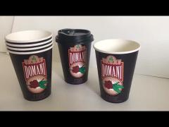 Black 540ml Single Wall Paper Cup 16oz PE Coated Disposable Printed Paper Cups