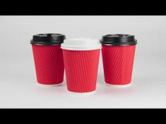 Biologisch afbreekbare Ripple Wall Paper Cup 12oz Warm Drinkende Kraft Ripple Paper Cups