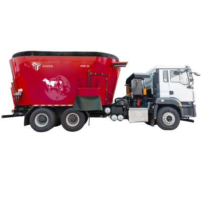 China 16m³ Two Auger Truck Mounted TMR Mixer For Medium Scale Livestock Farms for sale
