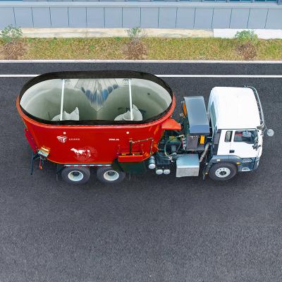 China 24m³ High Volume Truck Mounted Feed Mixer For Large Scale Farm for sale