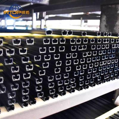 China Anodized Silver Channel Track Aluminum Profile Aluminum Rail Profile for sale
