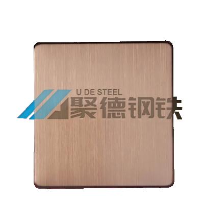 China 304 316 Stainless Steel Plate with Brushed Finish and Vacuum Titanium Plating for High Corrosion Resistance for sale