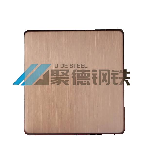 Quality 304 316 Stainless Steel Plate with Brushed Finish and Vacuum Titanium Plating for High Corrosion Resistance for sale