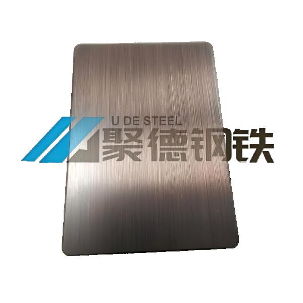 Quality ASTM 304 316L Copper Plated Blackened Antiqued Brushed Stainless Steel Sheet with Anti-fingerprint Coating for sale