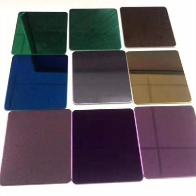 China AISI 201 304 316 Mirror Colored Stainless Steel Sheet Gold Mirror Blue Mirror Colored Decorative Metal Plate for sale