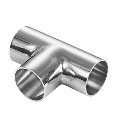 China SS304 316L Stainless Steel Tee Pipe Fittings 4 Inch Seamless Mirror Polished for sale
