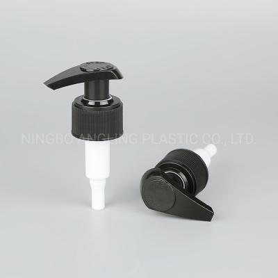 Cina 28/410 Pompa di lozione di plastica a chiusura sinistra destra in nero per applicazioni professionali in vendita