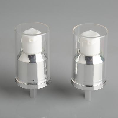 Cina Pompa cosmetica in alluminio e argento lucido 18 mm 20 mm 24 mm per 20/410 Bianco di plastica in vendita