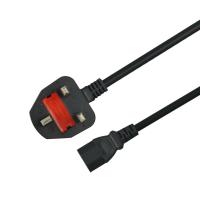 China Low Voltage UK Power Cord 3 Pin Plug For PC Computer Customized Length for sale