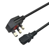 China Low Voltage UK Power Cord 3 Pin Plug For PC Computer Customized Length for sale