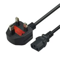 China Low Voltage UK Power Cord 3 Pin Plug For PC Computer Customized Length for sale