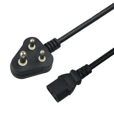 China Pvc Jacketed Electrical Power Cord Laptop India Plug Zwart 6ft Te koop
