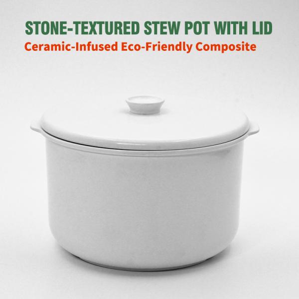 Quality Shatterproof 71 oz Commercial Stew Pot with Lid for Restaurants & Catering | FDA Safe Ceramic-Infused Composite Soup Tureen Bowl for sale