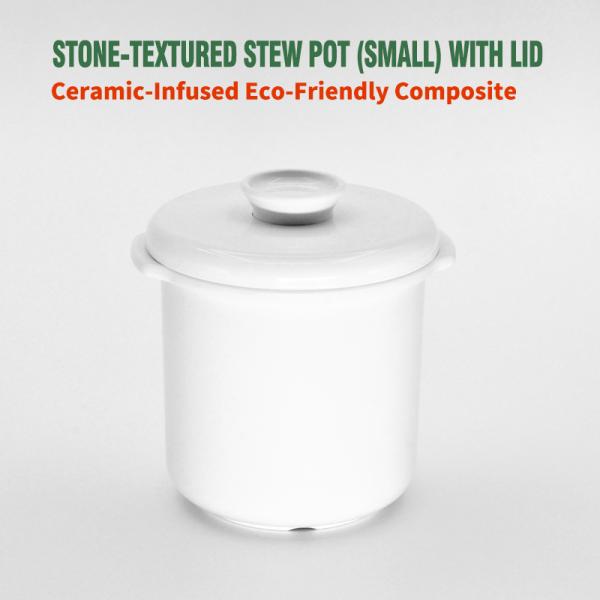 Quality Shatterproof 14.5 oz Individual Commercial Stew Pot with Lid for Restaurants | FDA Safe Ceramic-Infused Composite Single-Serve Soup Bowl for sale