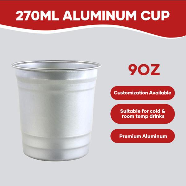 Quality Premium Eco-Friendly Aluminum Cups (9oz / 270ml) for sale